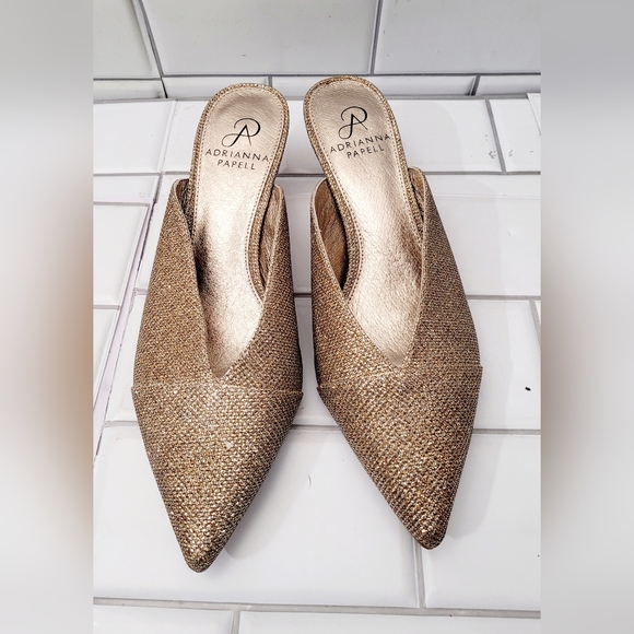 Adrianna Papell | Shoes | Adrianna Papell Ladies Gold Mesh Mule Slide ...